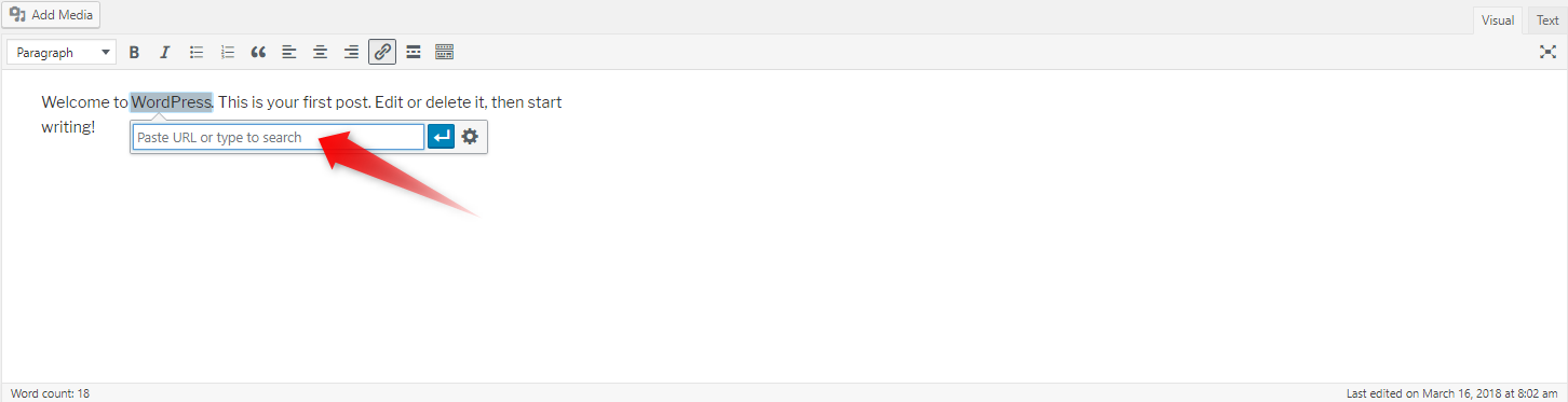 How To Add A Link In WordPress Content Wordpress Tutorial